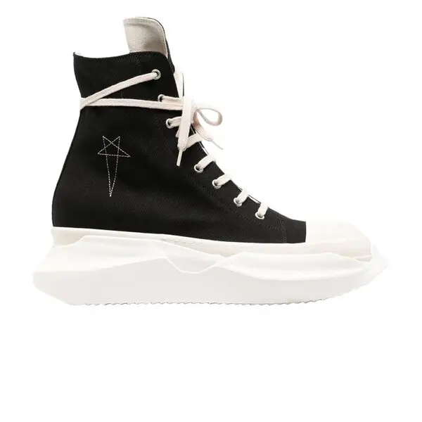 Rick Owens Pentagram Embroidered High-top Sneakers