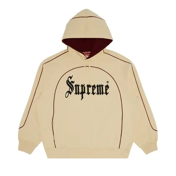 Supreme Curve Piping Hooded Sweatshirt - Cream