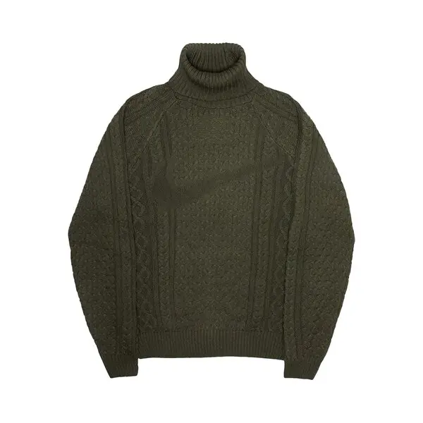 Nike Cable Knit Turtleneck Sweater - Tan