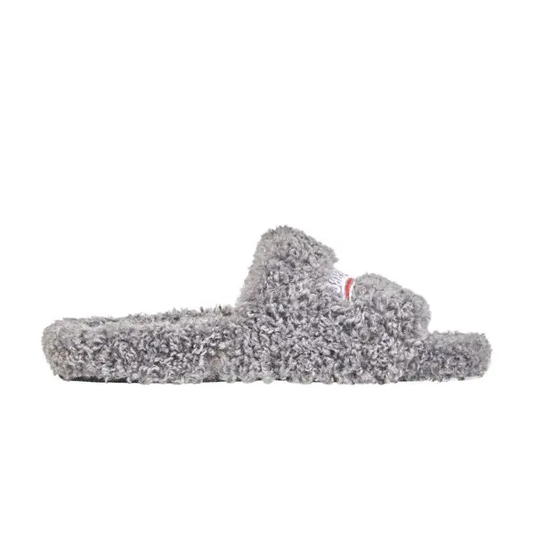 Balenciaga Furry Slides - Grey