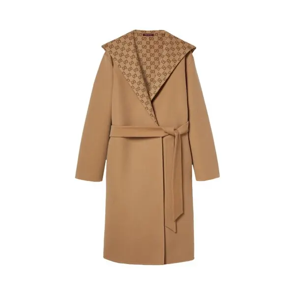 Gucci Silk Wool Blend Coat - Brown