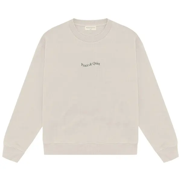 MUSEUM OF PEACE & QUIET Wordmark Crewneck - White
