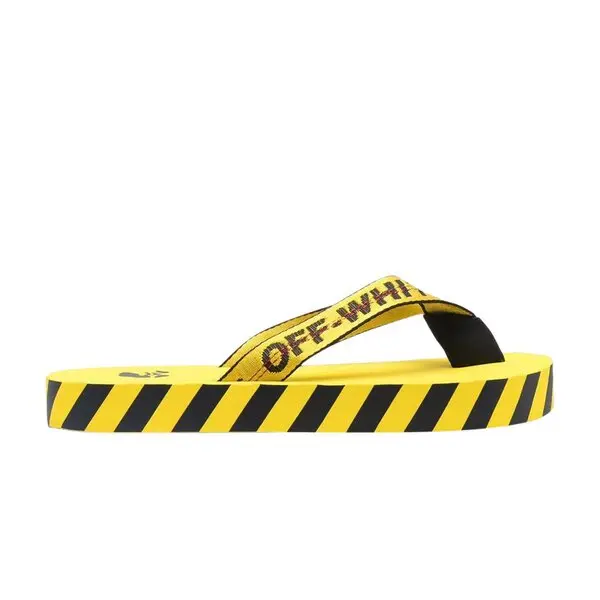 Off-White Industrial Logo Flip Flops - Yellow