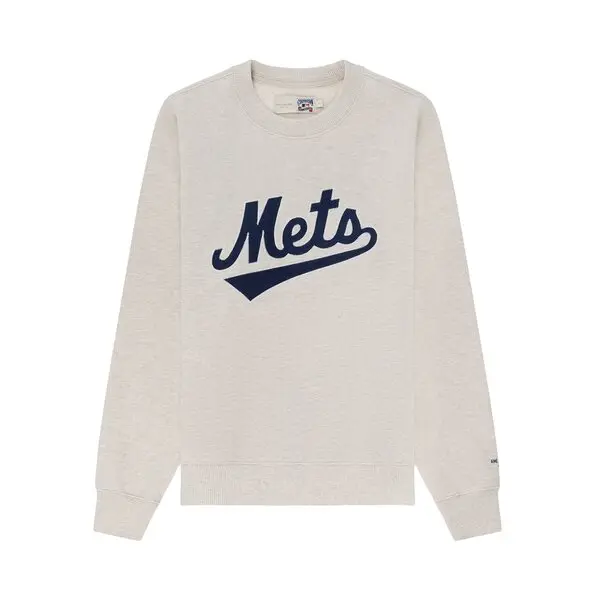 Aimé Leon Dore X New York Mets Chainstitch Crewneck Sweatshirt - Grey