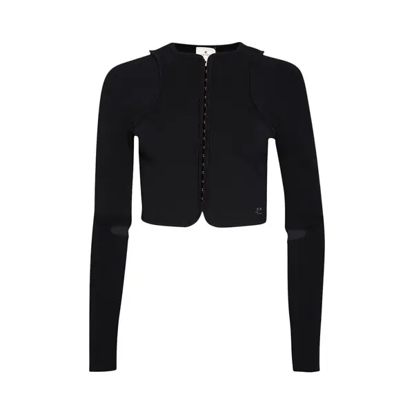COURREGES Scuba Knit Cardigan - Blue