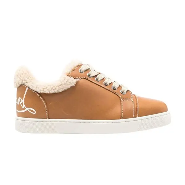 CHRISTIAN LOUBOUTIN Fun Vieira Flat Calf Wax Shearling Terra Sneakers