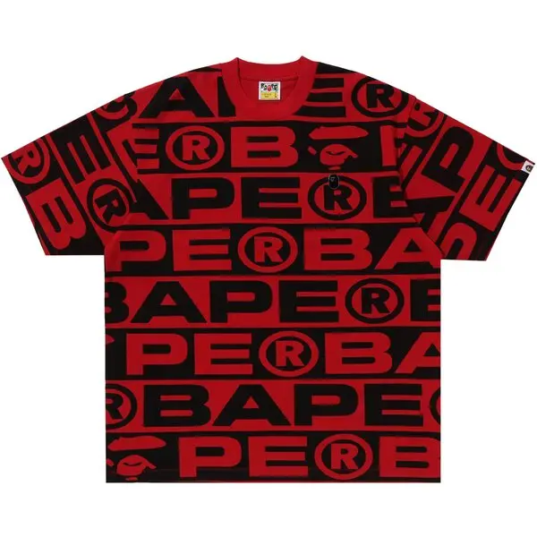 BAPE Lux Sport Pattern Oversized Tee - Red