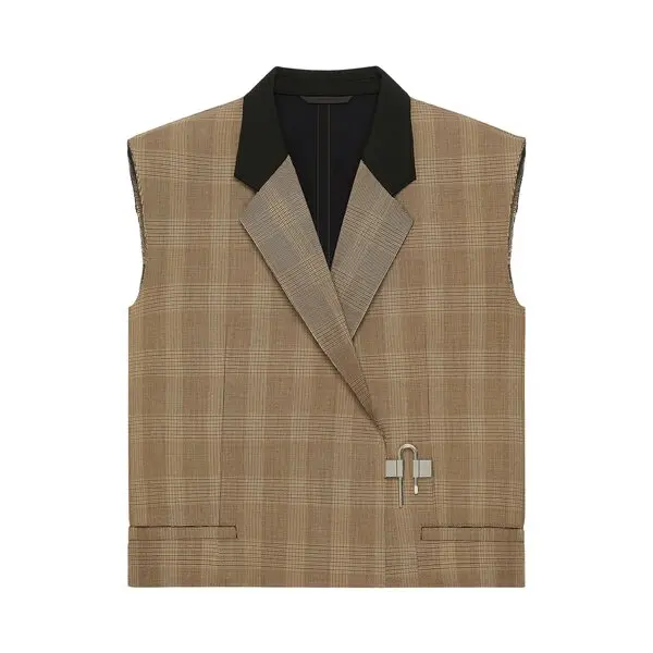 Givenchy Houndstooth Vest With U-lock Detail