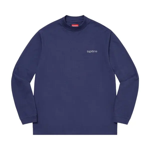 Supreme Long-sleeve Mock Neck Top - Blue
