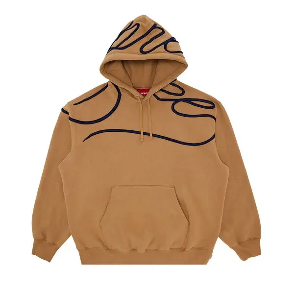 Supreme Shoulder Script Hooded Sweatshirt - Tan