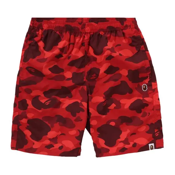 BAPE Ape Head Beach Shorts - Red