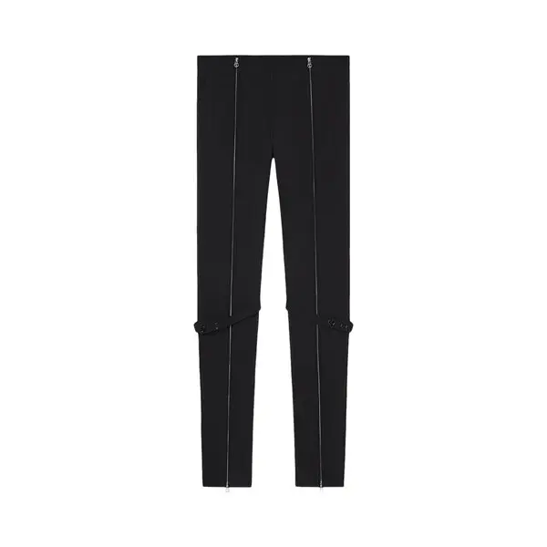 COURREGES Zipped Stretch Wool Pants