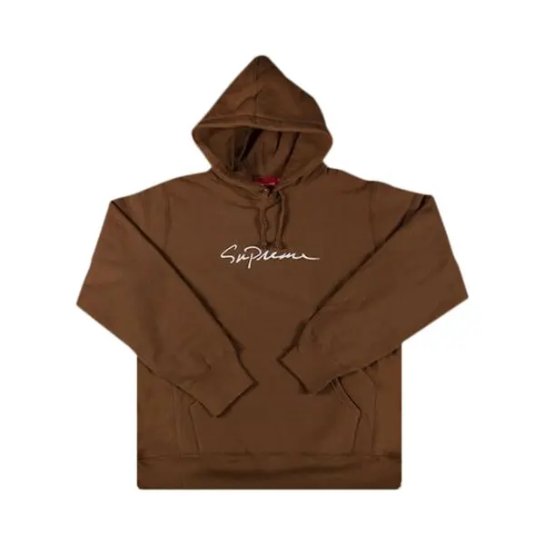 Supreme Classic Script Hooded Sweatshirt - Brown