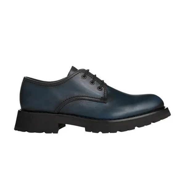 Alexander McQueen Burnished Derby Flat - Blue