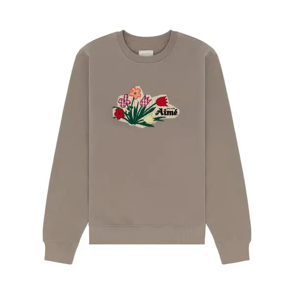 Aimé Leon Dore Floral Appliqué Crewneck Sweatshirt - Brown