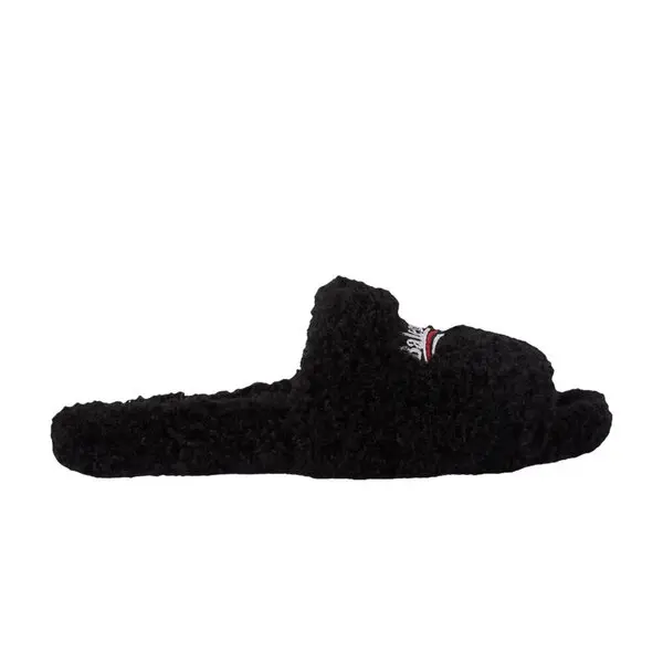 Balenciaga Furry Slides - Black