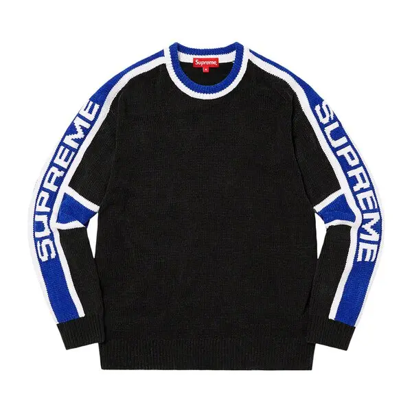 Supreme Stripe Chenille Sweater - Black