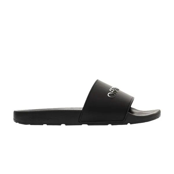Off-White Bookish Slider With Silver Gradient Logo - Black