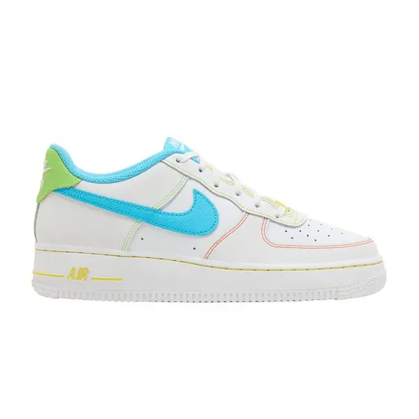Nike Air Force 1 Low Gs 'rainbow Stitch - White