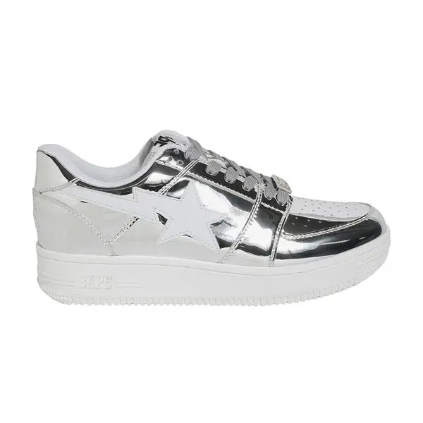 BAPE Sta Low Foil Sneakers - Silver