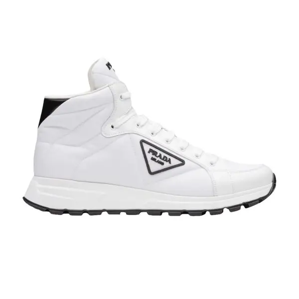 Prada Prax 01 Re-nylon And Brushed Leather Sneakers - White