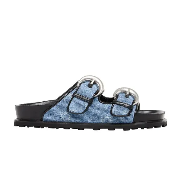MARINE SERRE Denim Monogram Sandals