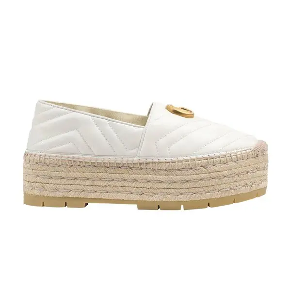 Gucci Gg Espadrilles Double Platform - White