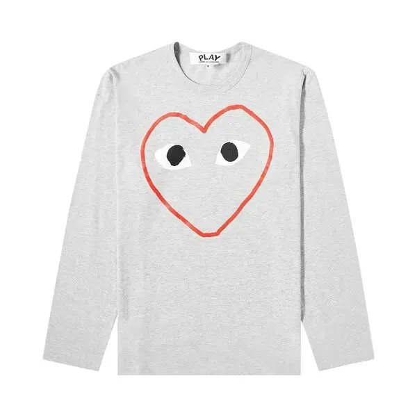 Play Comme Des Garcon Play Heart Outline Long-sleeve Tee