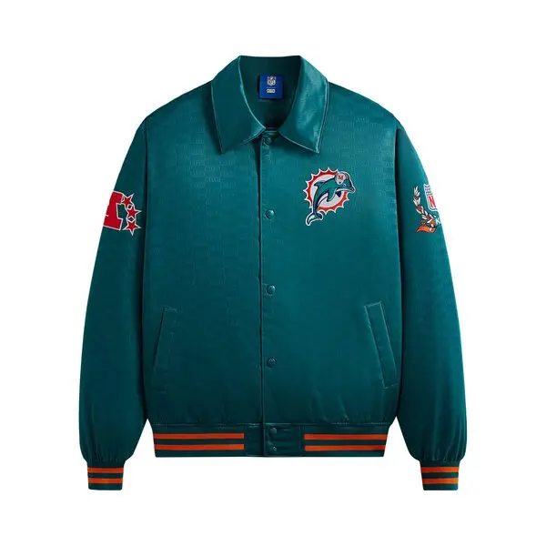 Kith Nfl Dolphins Satin Bomber Jacket - Green