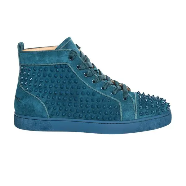 CHRISTIAN LOUBOUTIN Louis Orlato Spikes High-top Sneaker - Green