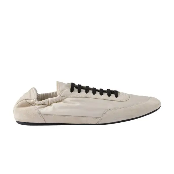 Prada Re-nylon And Suede Sneakers - Cream