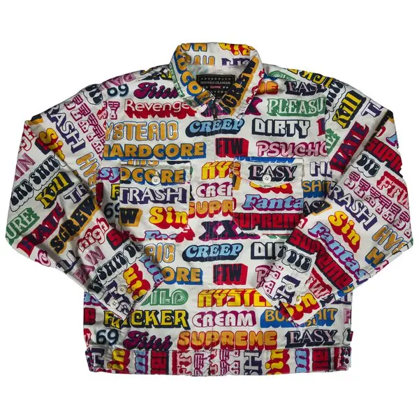 Supreme X Hysteric Glamour Text Work Jacket - White