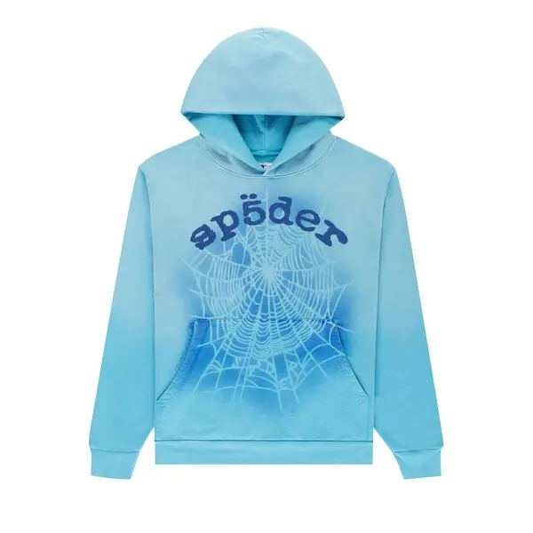 SP5DER Og Web V2 Spray Hoodie - Blue