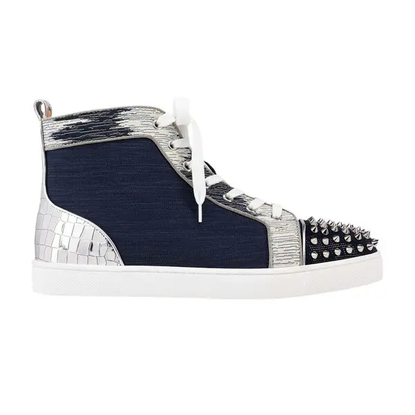 CHRISTIAN LOUBOUTIN Lou Spikes Orlato Flat - Blue