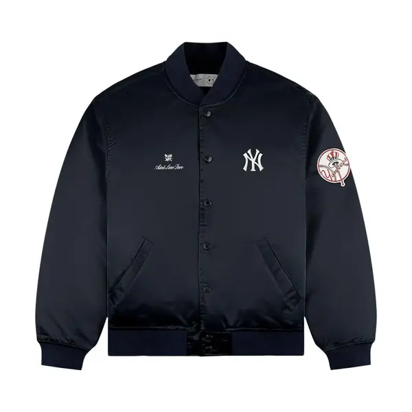 Aimé Leon Dore X New York Yankees Satin Varsity Jacket - Blue