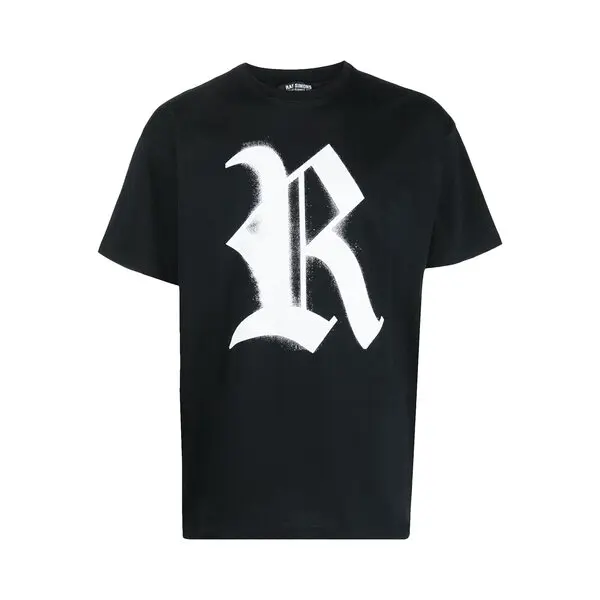 Raf Simons Big Fit T-shirt With R Print - Black