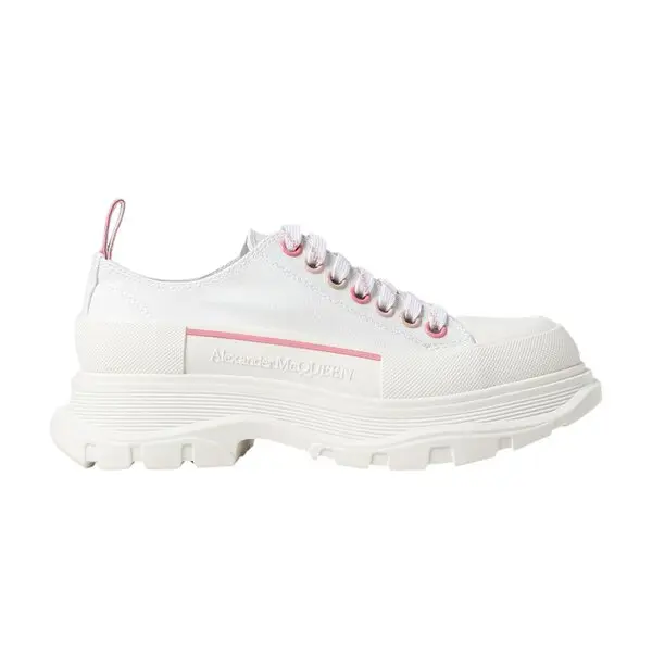 Alexander McQueen Tread Slick Lace Up Sneakers - White