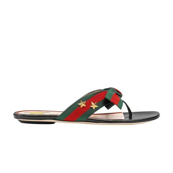 Gucci Web Bow Accent G-thong Sandal