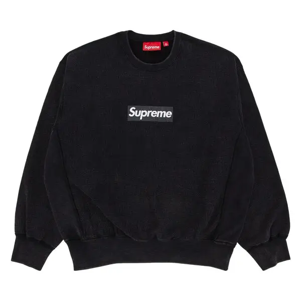 Supreme Washed Box Logo Crewneck - Black