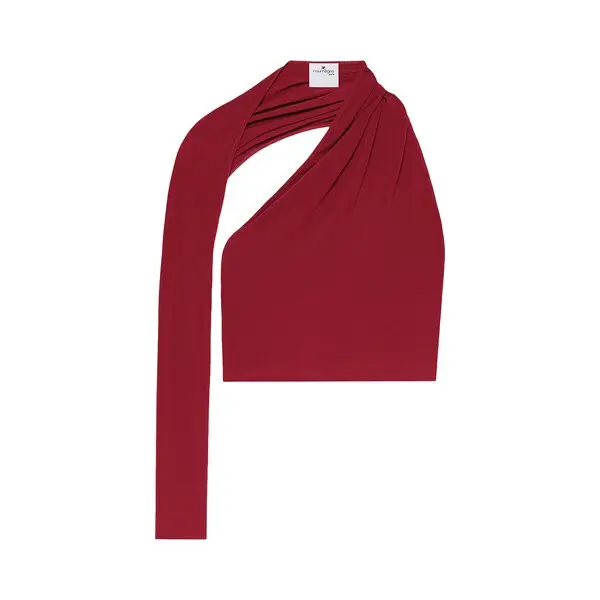COURREGES Slash Crepe Jersey Top - Red