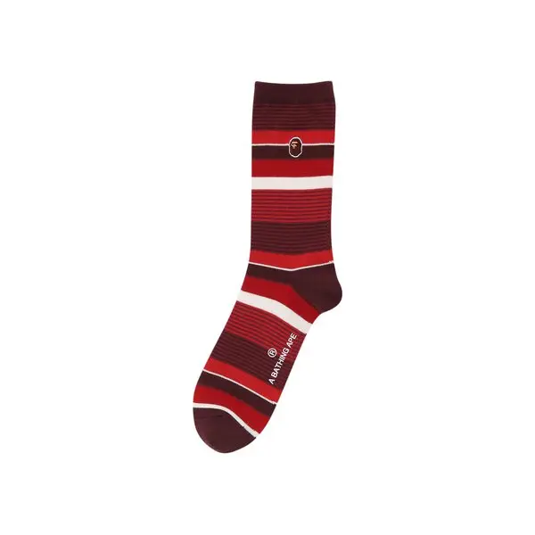 BAPE Striped Crew Socks - Red