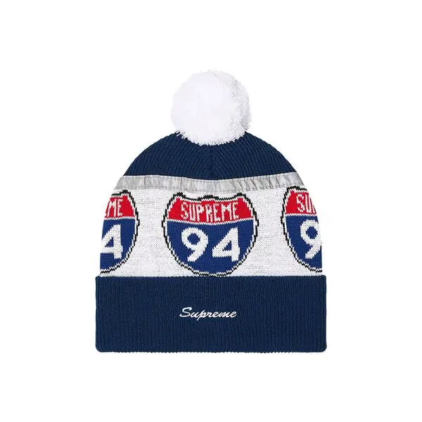 Supreme Interstate Reflective Beanie - Blue