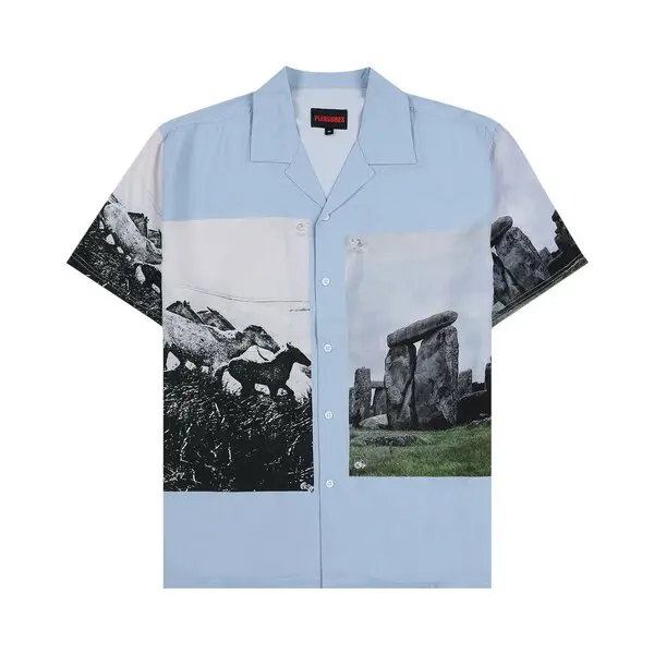 PLEASURES Stone Horse Button-down Shirt - Blue
