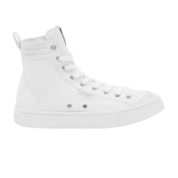 COURREGES Bitume Canvas High-top Sneakers - White