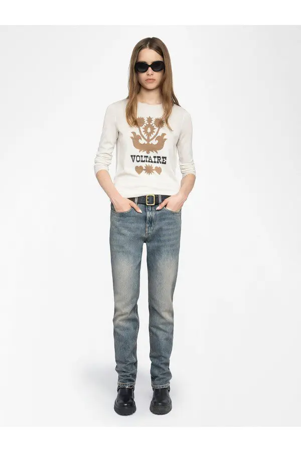 Zadig&Voltaire Teissa Wool Sweater - Neutral / White