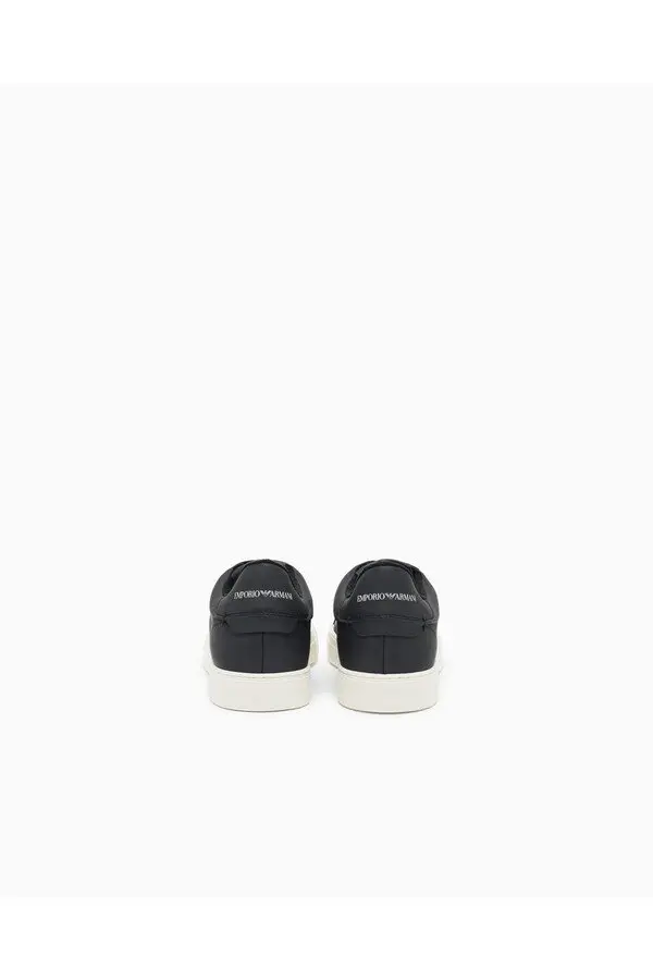 Emporio Armani Leather Sneakers - Black