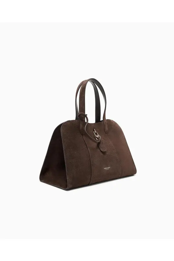 Giorgio Armani Suede Tote Bag - Brown