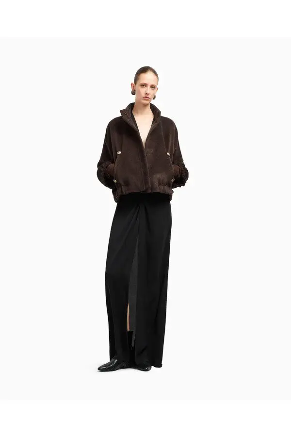 Giorgio Armani Alpaca And Wool Pea Coat