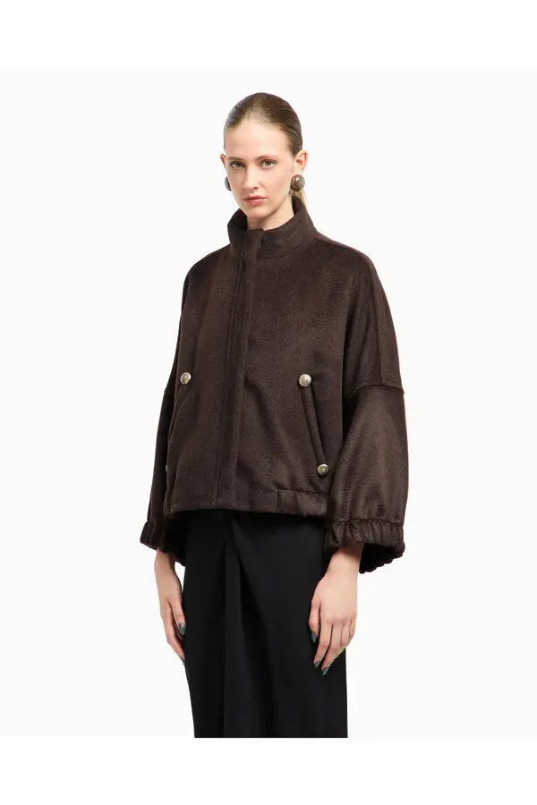 Giorgio Armani Alpaca And Wool Pea Coat
