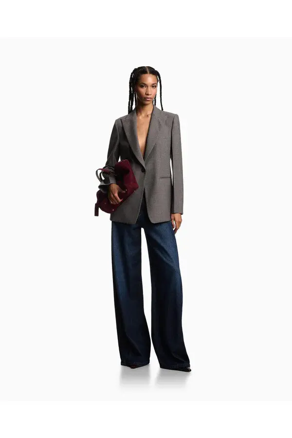 Emporio Armani Mouliné Wool Crêpe Blazer